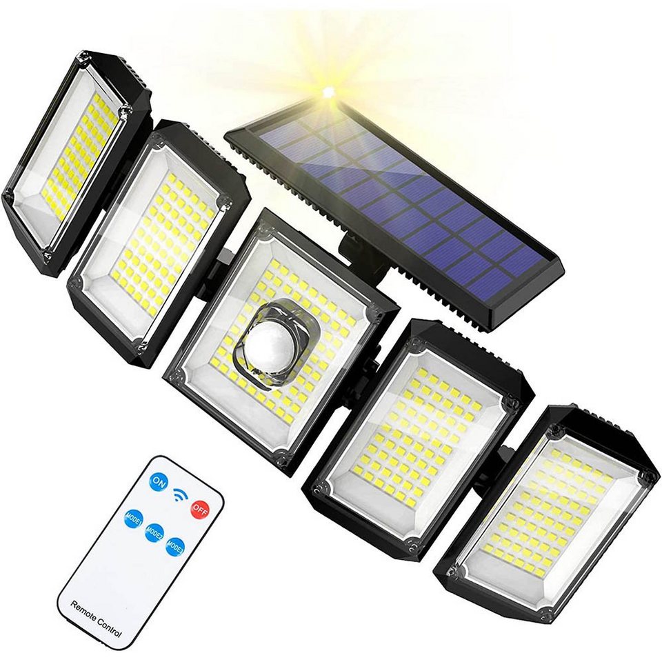 Rosnek Led Außen Wandleuchte Solar 5 Köpfe Bewegungssensor Für