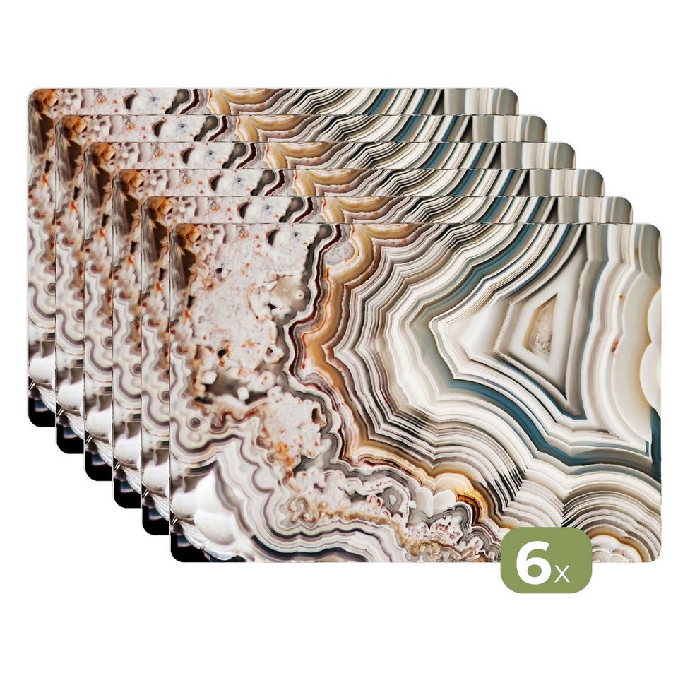 Muchowow Platzset Edelstein Marmor Natur Abstrakt 6 St