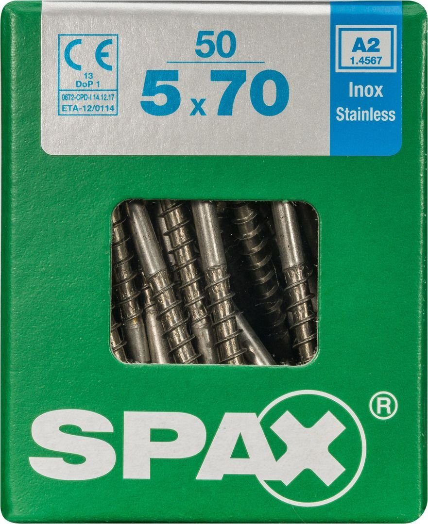 SPAX Holzbauschraube Spax Universalschrauben 5.0 x 70 mm TX 20 Senkkopf, Gewinde: Teilgewinde