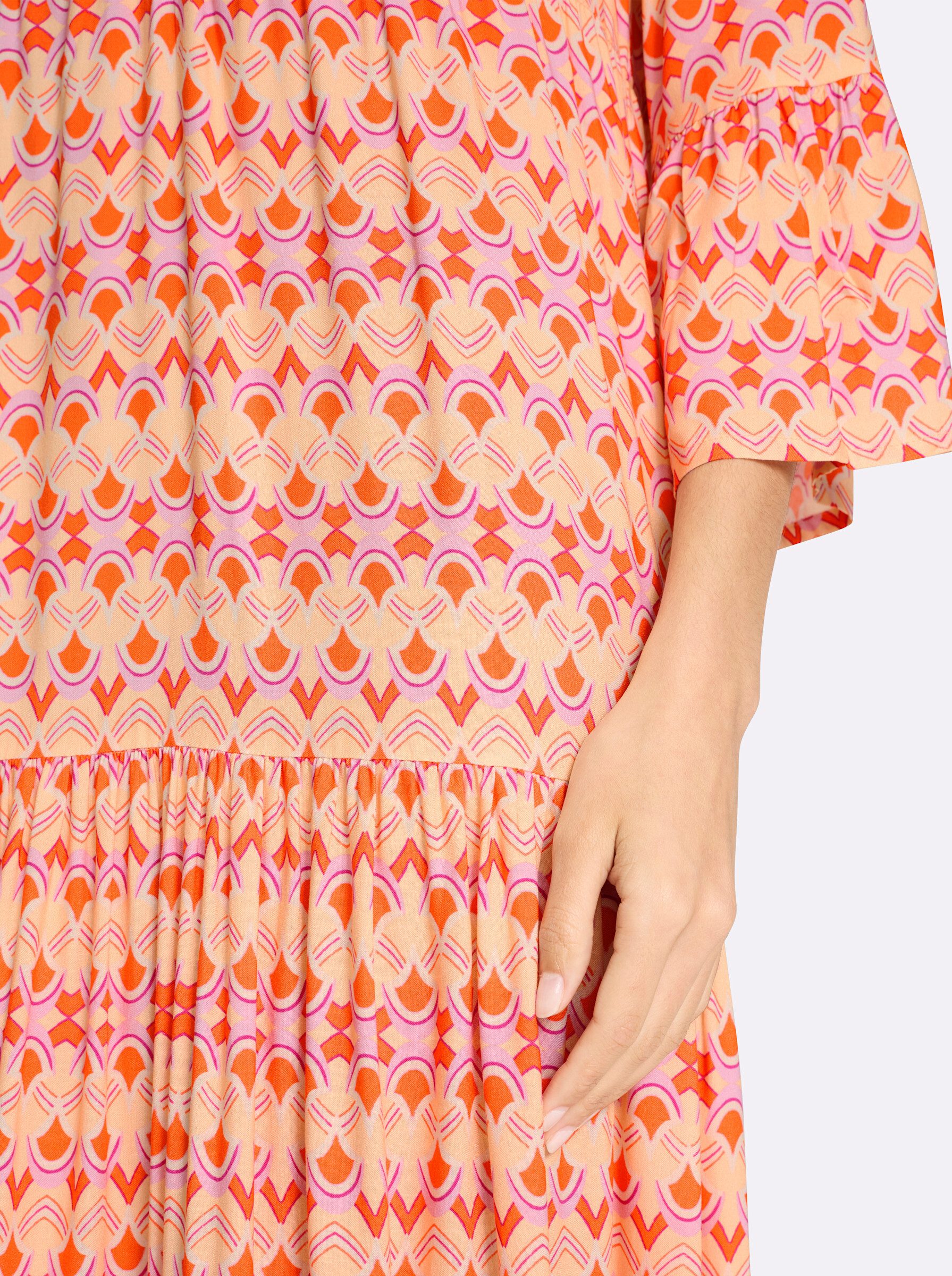 heine Etuikleid Druck-Kleid 3/4-Arm, Kleid Etuiform