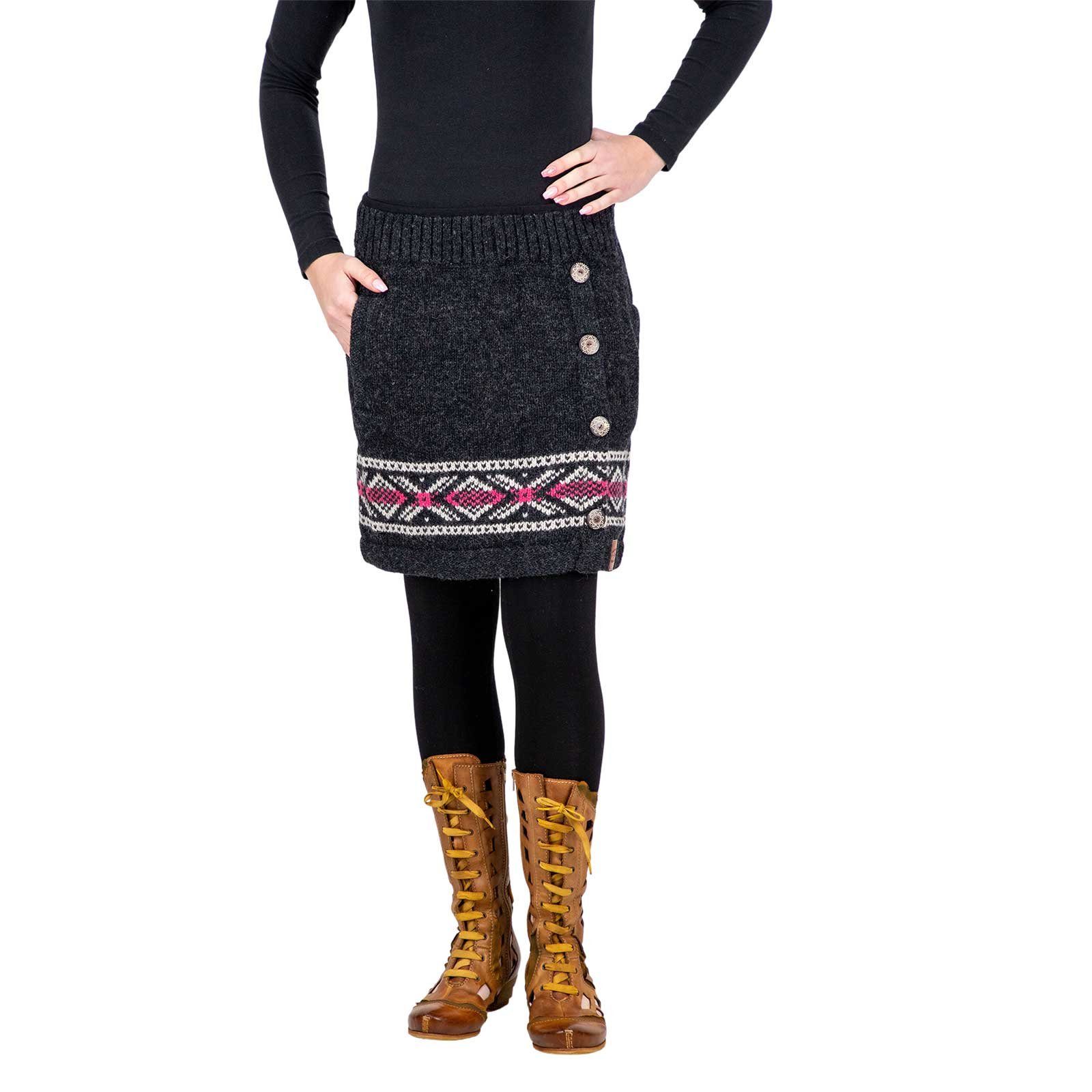 KUNST UND MAGIE Strickrock Bunter Strickrock aus Wolle kurzer Rock+ ...