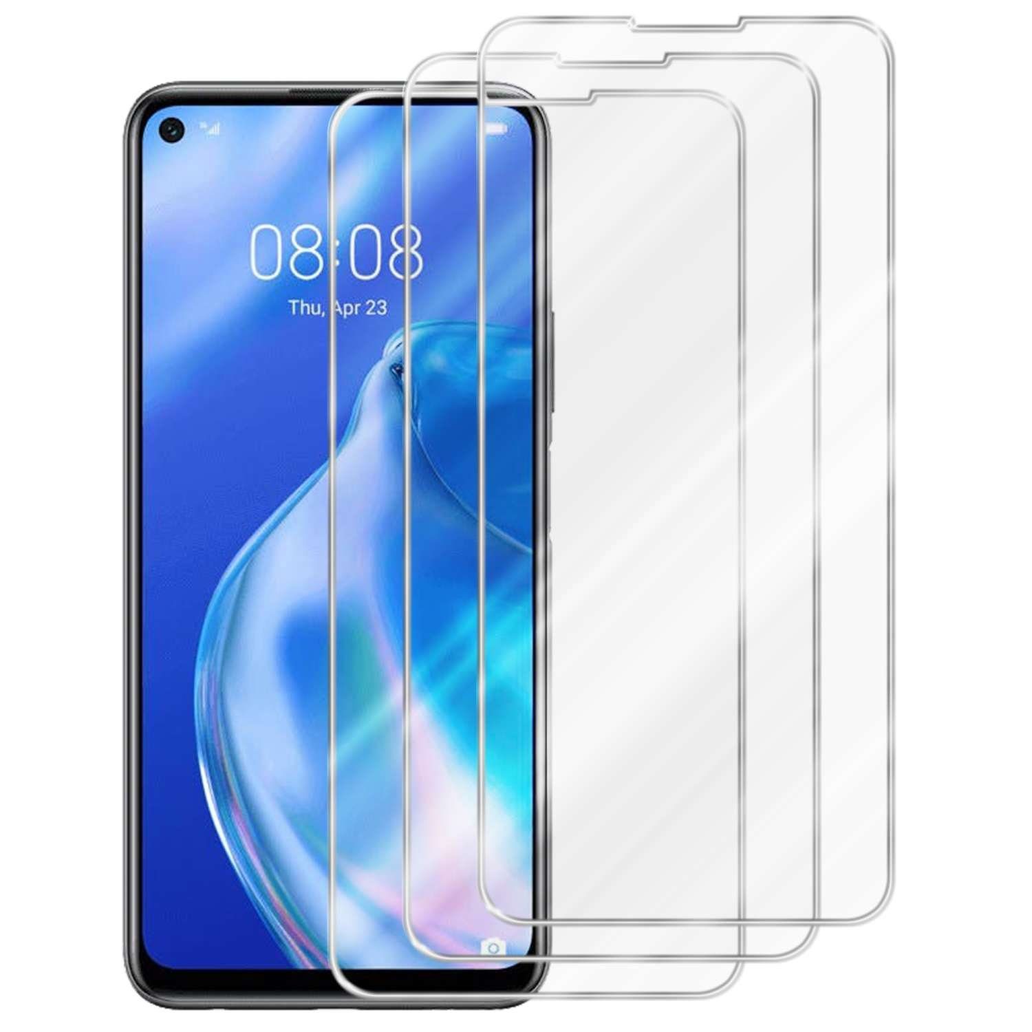 Cadorabo Schutzfolie 3er Pack Tempered Huawei P40 Lite 5g Nova 7 Se