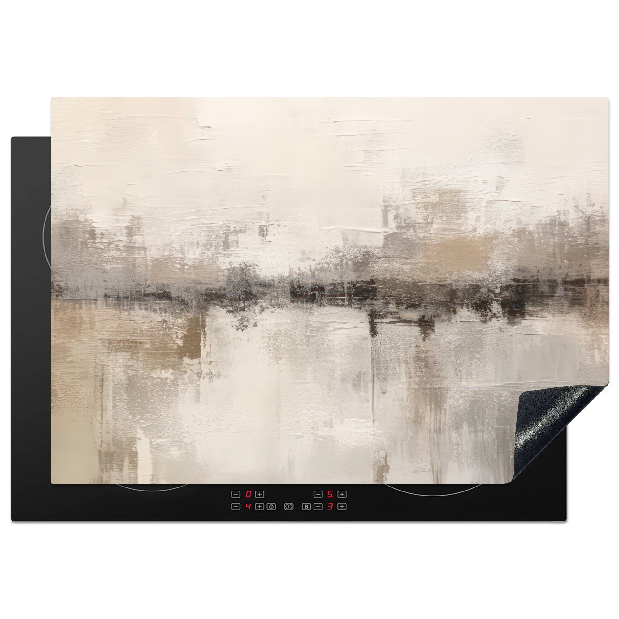 Muchowow Herd Abdeckplatte Moderne Kunst Abstrakt Beige Vinyl 1