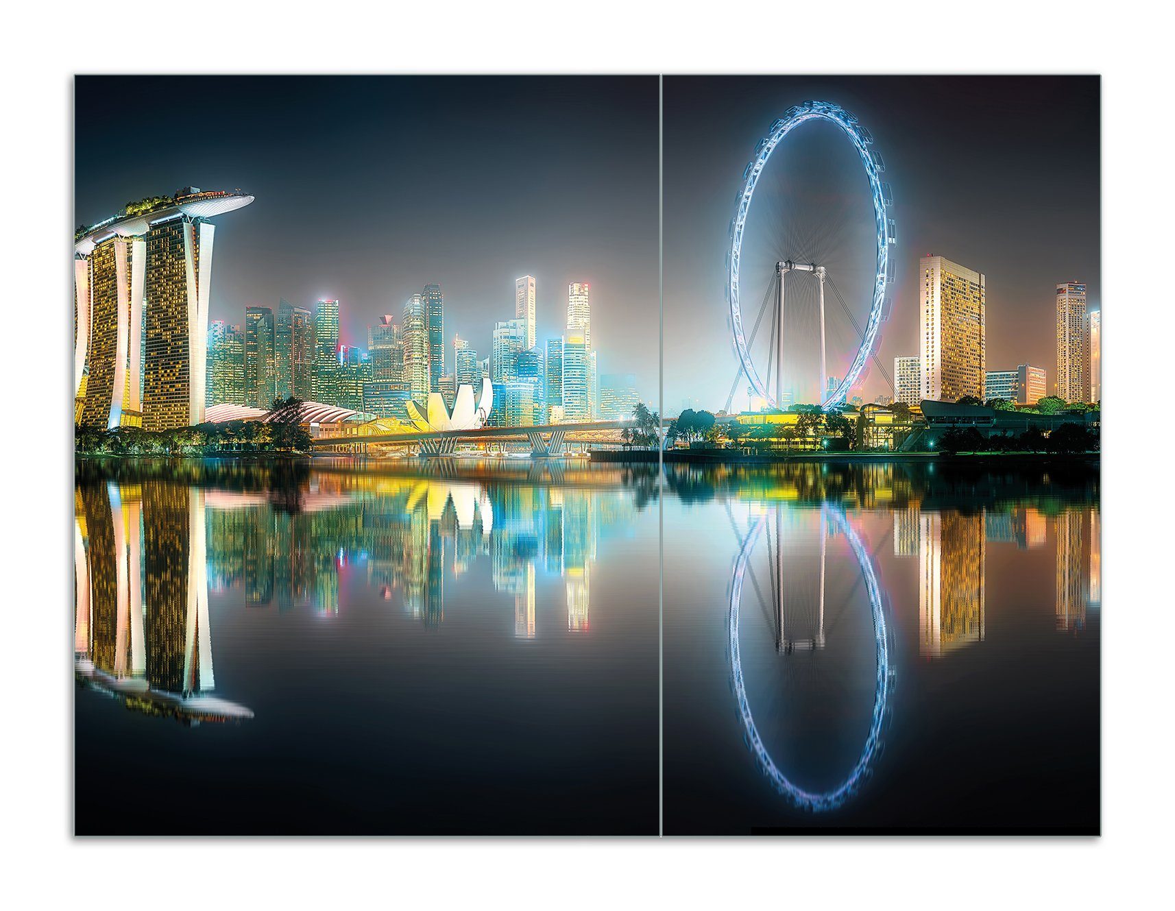 Wallario Herd Abdeckplatte Singapur Bei Nacht Esg Sicherheitsglas