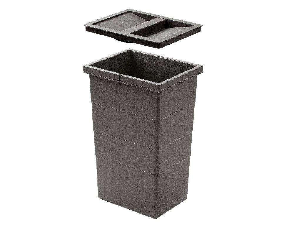 Hailo Mülleimer Hailo Inneneimer 1220359 mit Deckel basaltgrau 13 Liter 242x192x380 mm ...