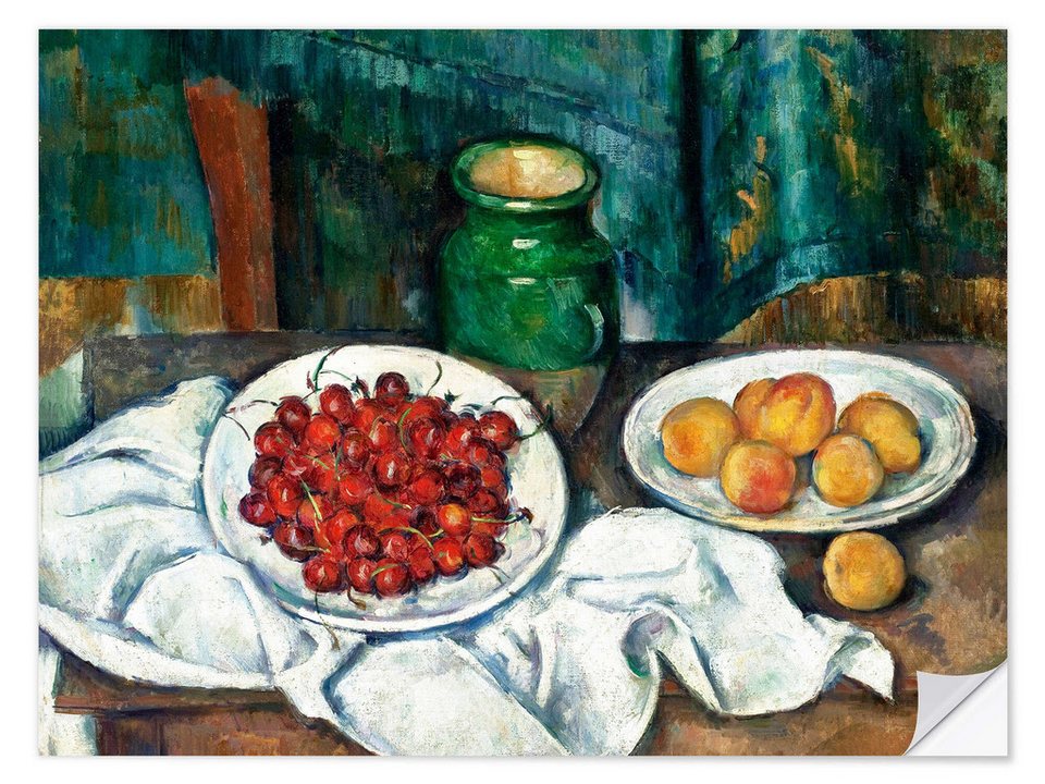 Posterlounge Wandfolie Paul Cézanne Kirschen Und Pfirsiche Malerei