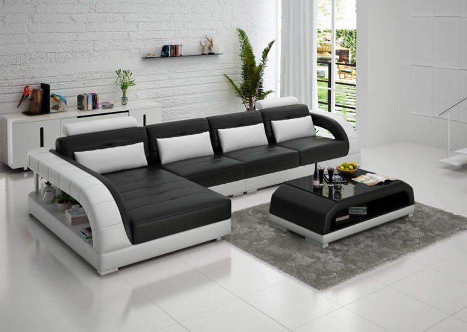 Jvmoebel Ecksofa Leder Eck Sofa Couch Polster Couchen Wohnlandschaft