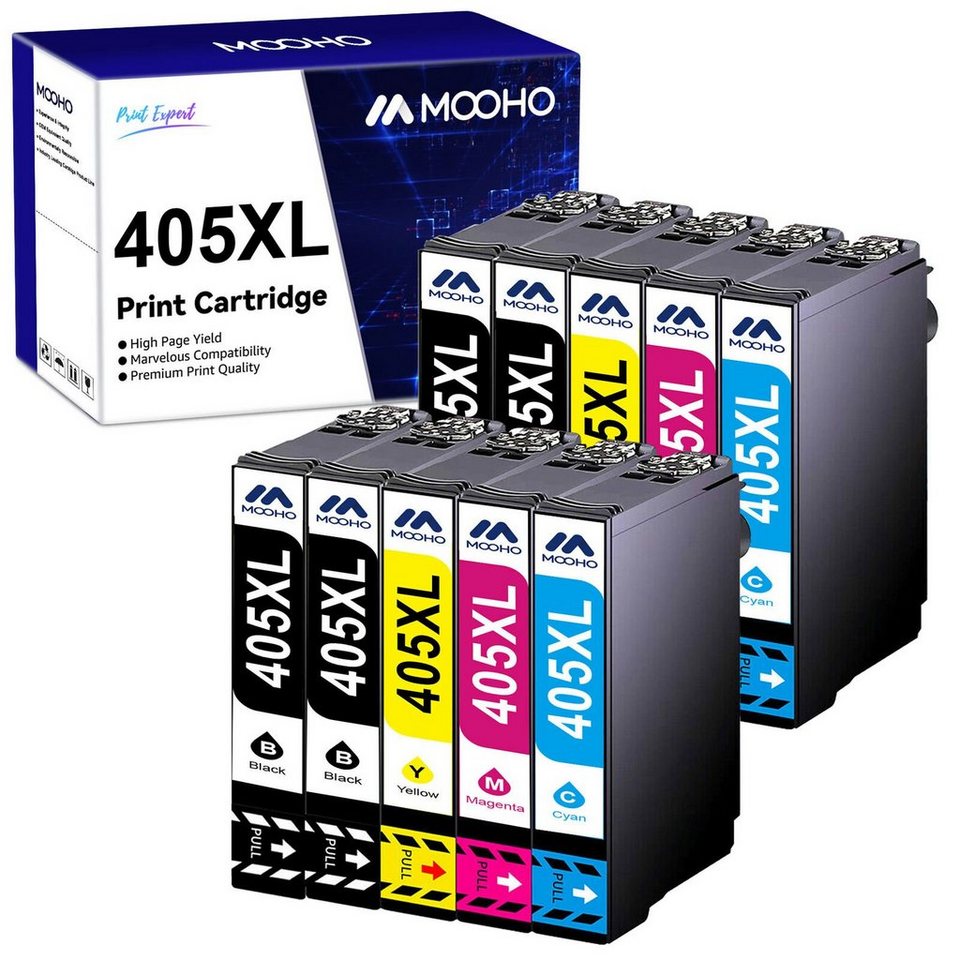 MOOHO »10er-Set XXL Ersatz für Epson 405XL 405 XL« Tintenpatrone (XL ... MOOHO »10er-Set XXL Ersatz für Epson 405XL 405 XL« Tintenpatrone (XL ...