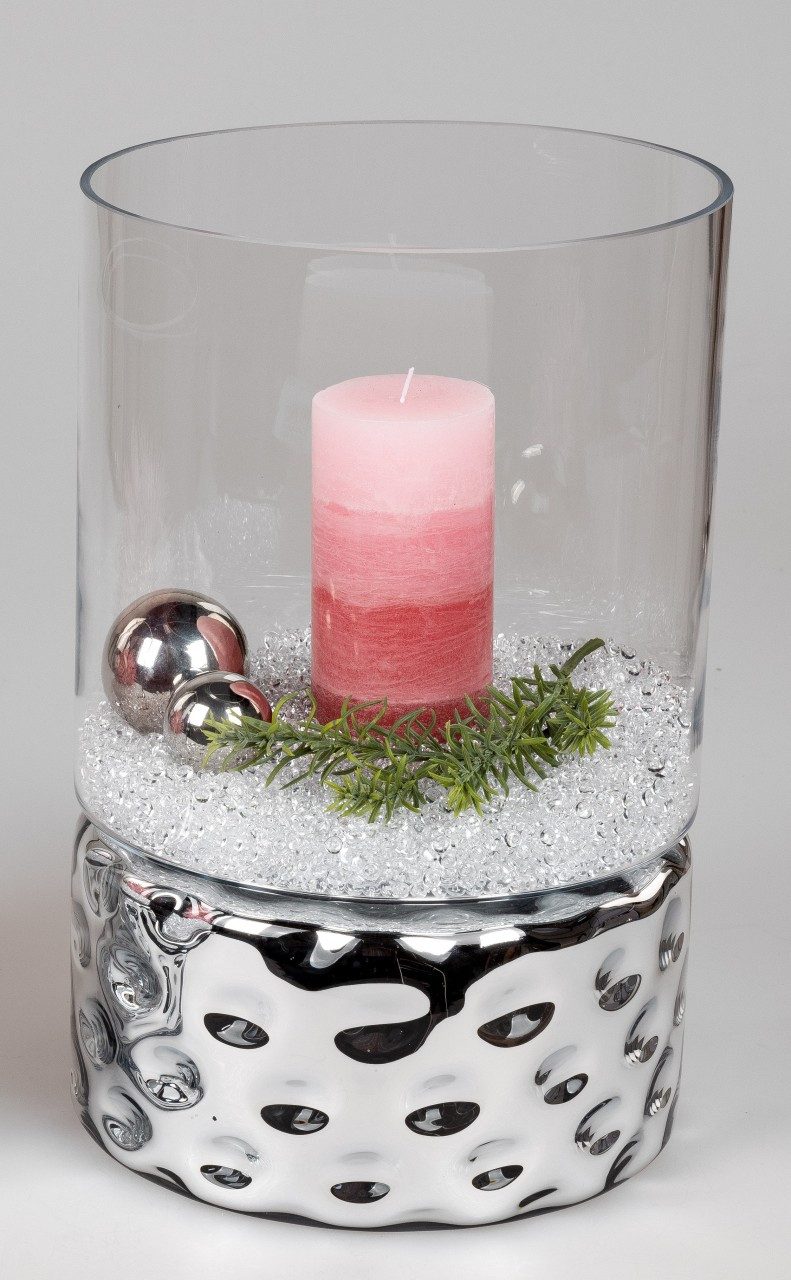 formano Windlicht, Silber H:37cm D:24cm Glas