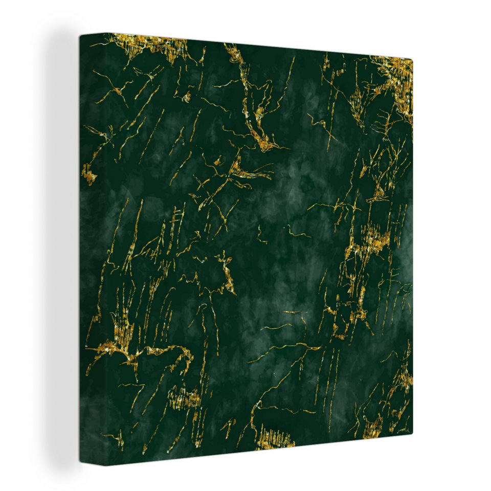 Onemillioncanvasses® Leinwandbild Marmor Smaragd Gold 1 St