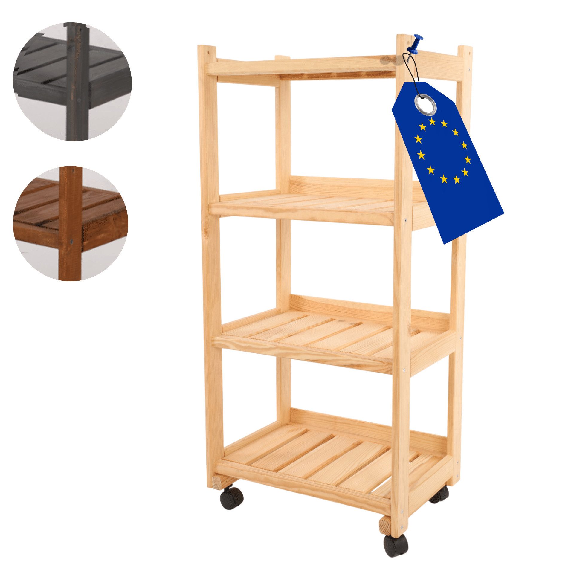 Modo24 Rollwagen RLSK Kistenständer Kistenregal; Regal für und mit Kisten; Rollenregal ...