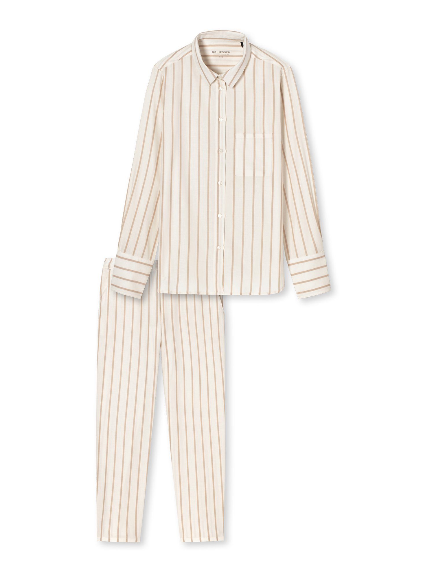 Schiesser Pyjama selected premium inspiration, Durchgehende Knopfleiste