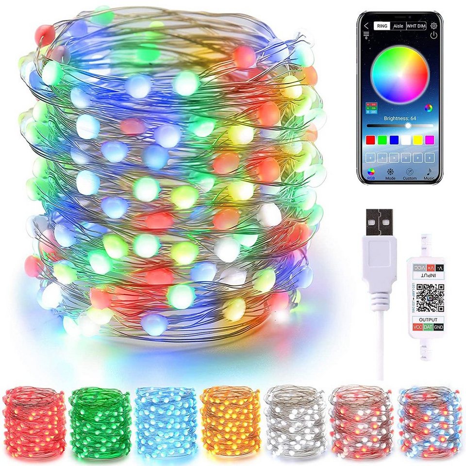 Rosnek Led Lichterkette 5m10m Smart Bluetooth Rgb Led Lichterketten