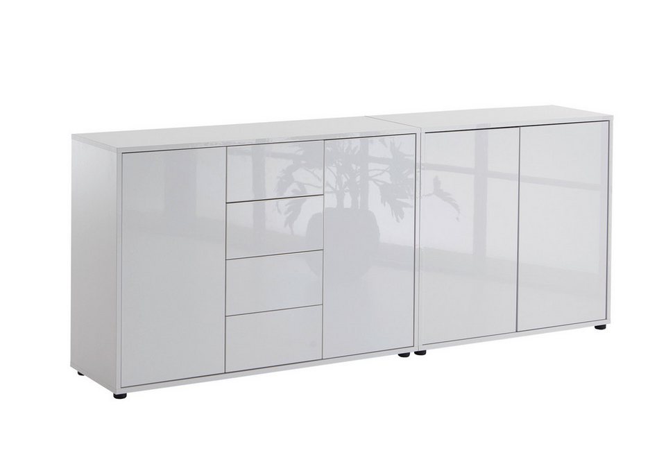 Bmg Möbel Kommode Mailand Weiß Sideboard Set Grifflos Mit Push To
