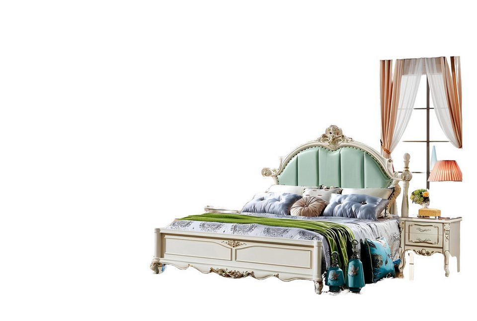 Jvmoebel Bett Blau Bett Schön Elegantes Design Schlafzimmer Polster