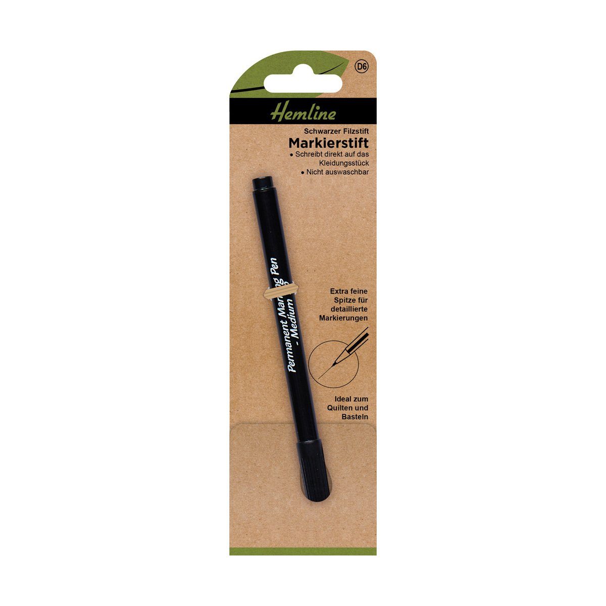 Hemline Filzstift Markierstift schwarz 1 St, Brush Pen
