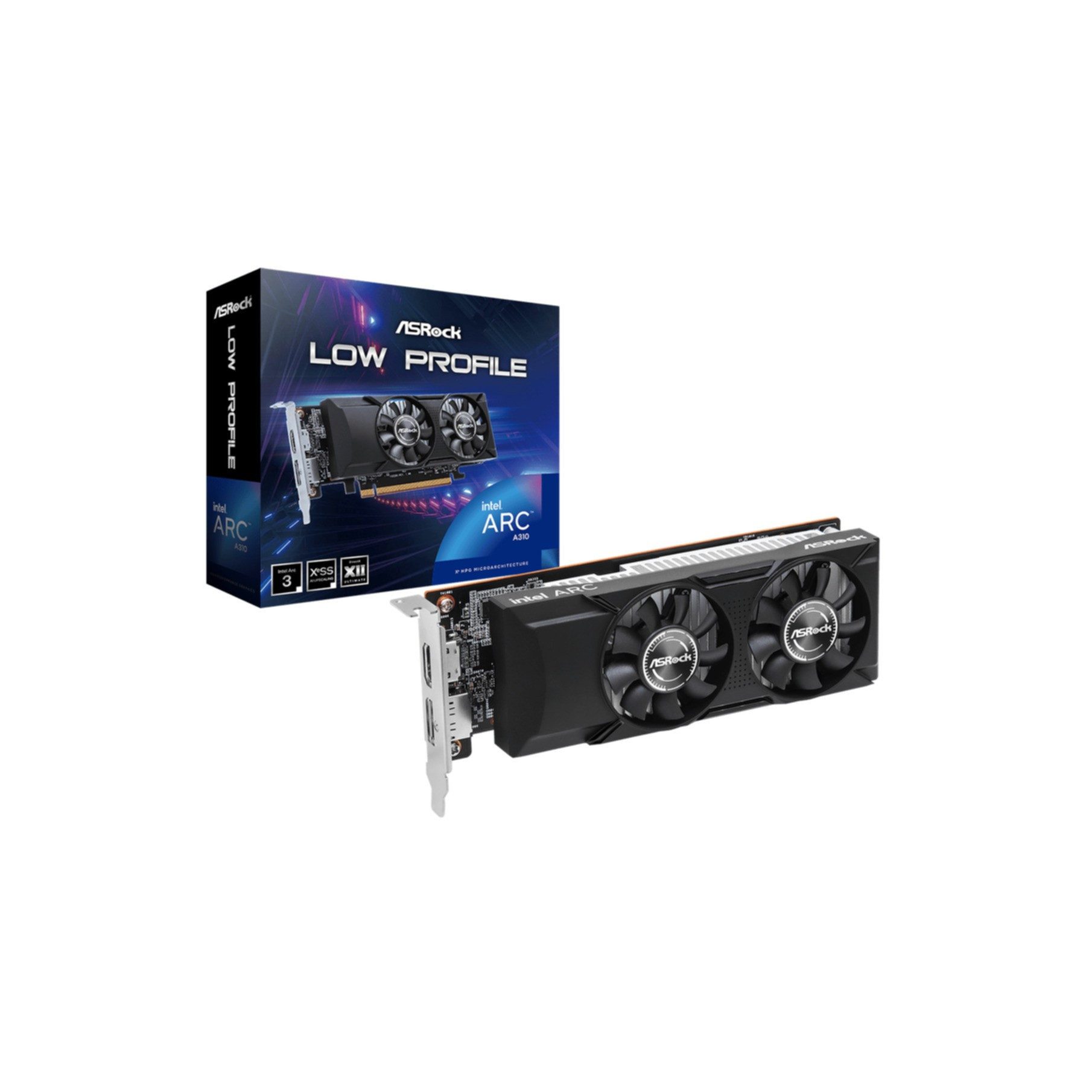 Asrock Intel Arc A310 Low Profile 4GB Grafikkarte, Gaming-Grafikkarte