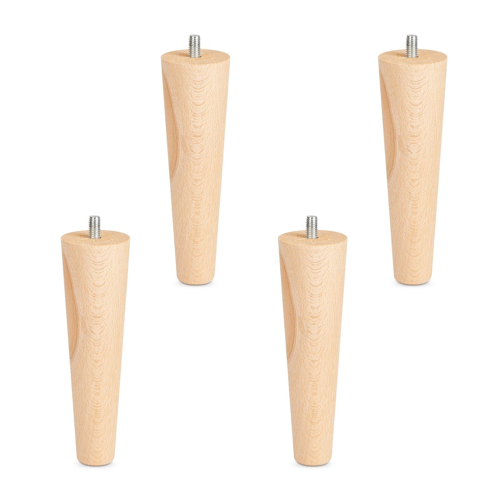 So Tech® Möbelfuß 4 Stück Möbelfüße Buche Massiv Ø 45 25 Mm Höhe 100