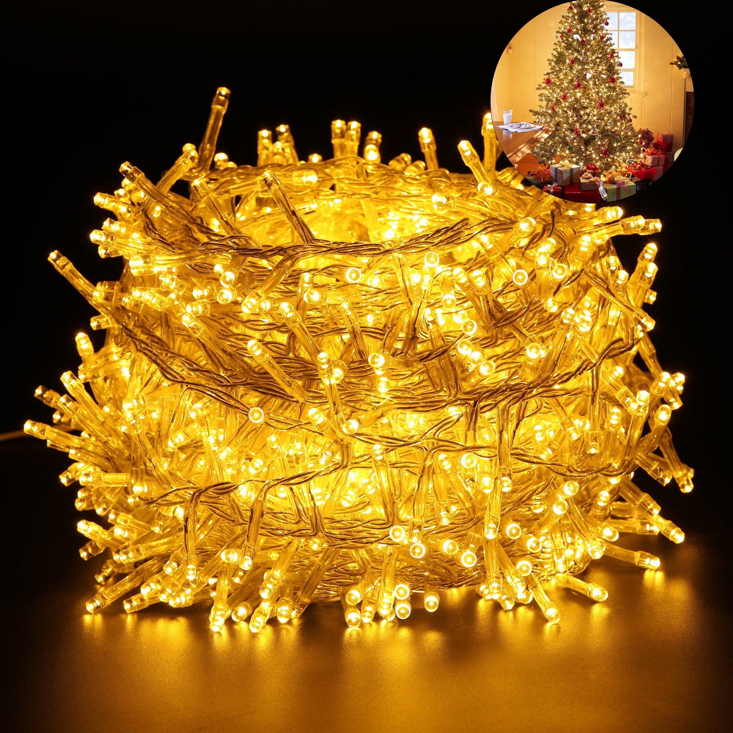 Elegear Led Lichterkette 10m 100leds Warmweiß Weihnachtsdeko