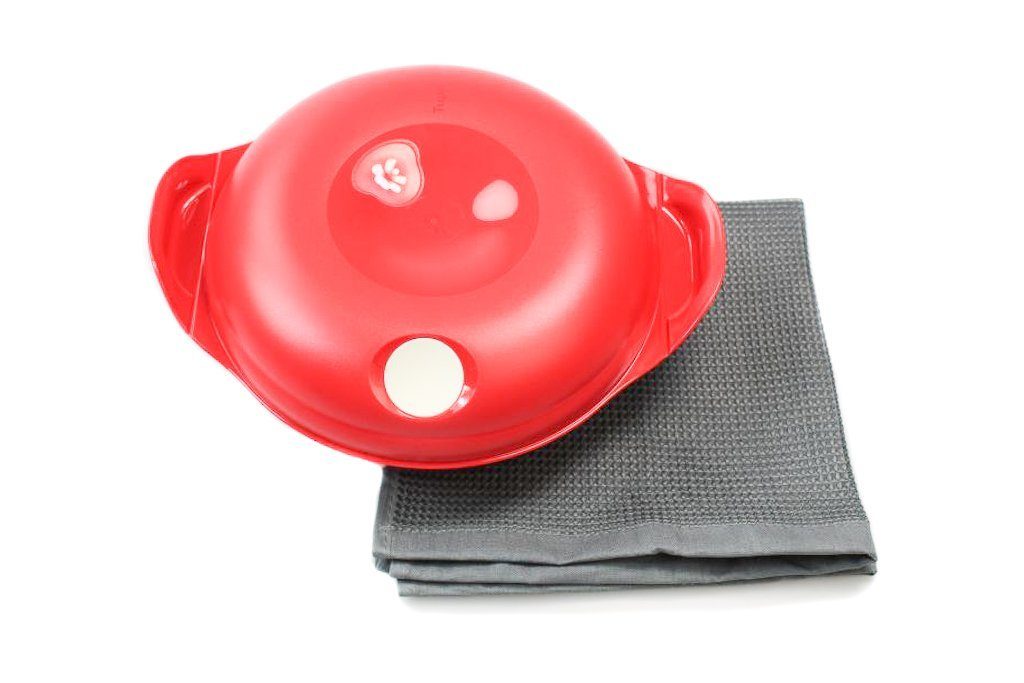 TUPPERWARE Back-Set Mikro-Fix 700 ml rot rund + GLASTUCH