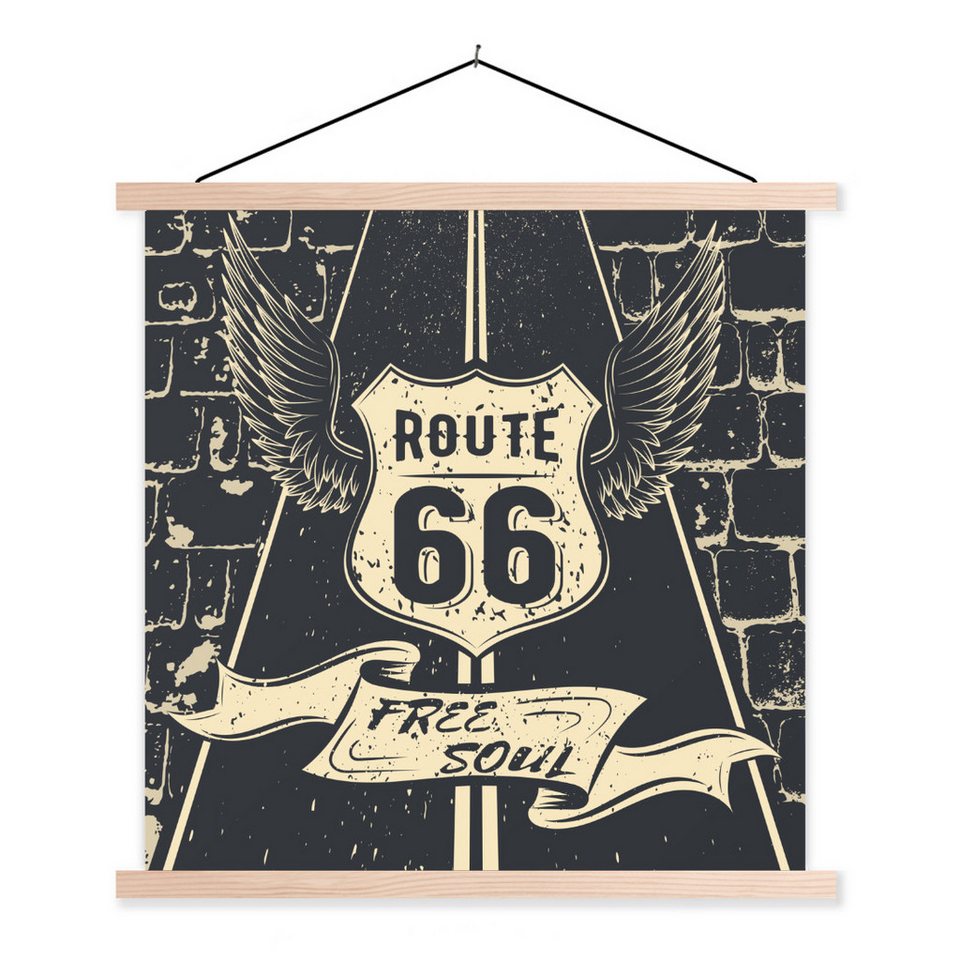 Muchowow Poster Route 66 Vintage Schwarz Weiß 1 St