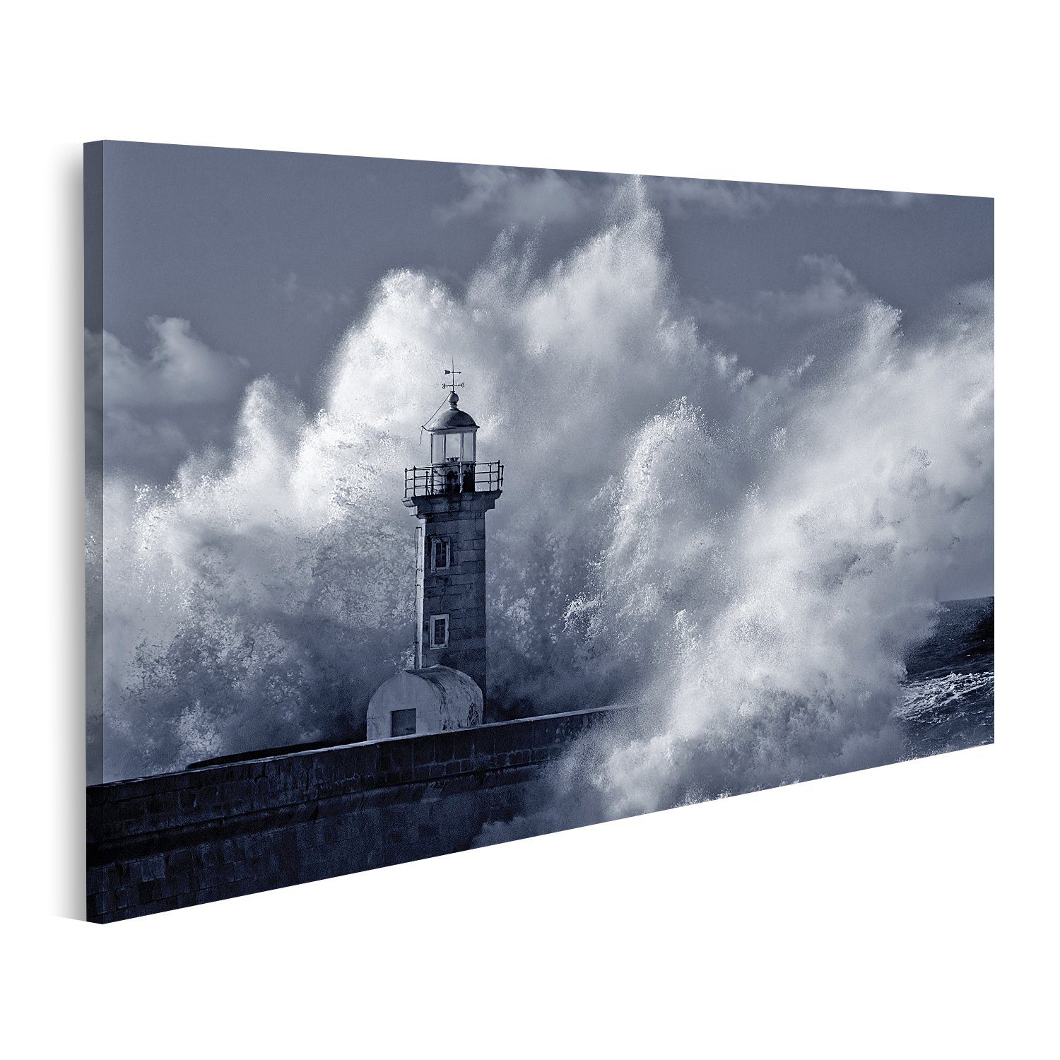 Islandburner Leinwandbild Bild Auf Leinwand Große Ozean Stürmischen