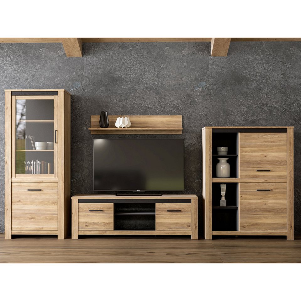 Expendio Wohnwand Cayden 22 Spar Set 4 St Mauvella Oak Nb