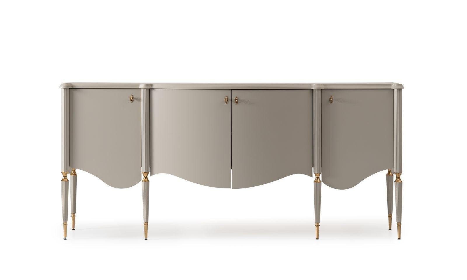 Jvmoebel Sideboard Anrichte Sideboard Schrank Holz Beige Kommode