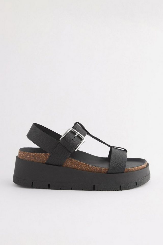 Next Forever Comfort® Plateausohlesandale Aus Leder T Strap Sandale 1 Tlg
