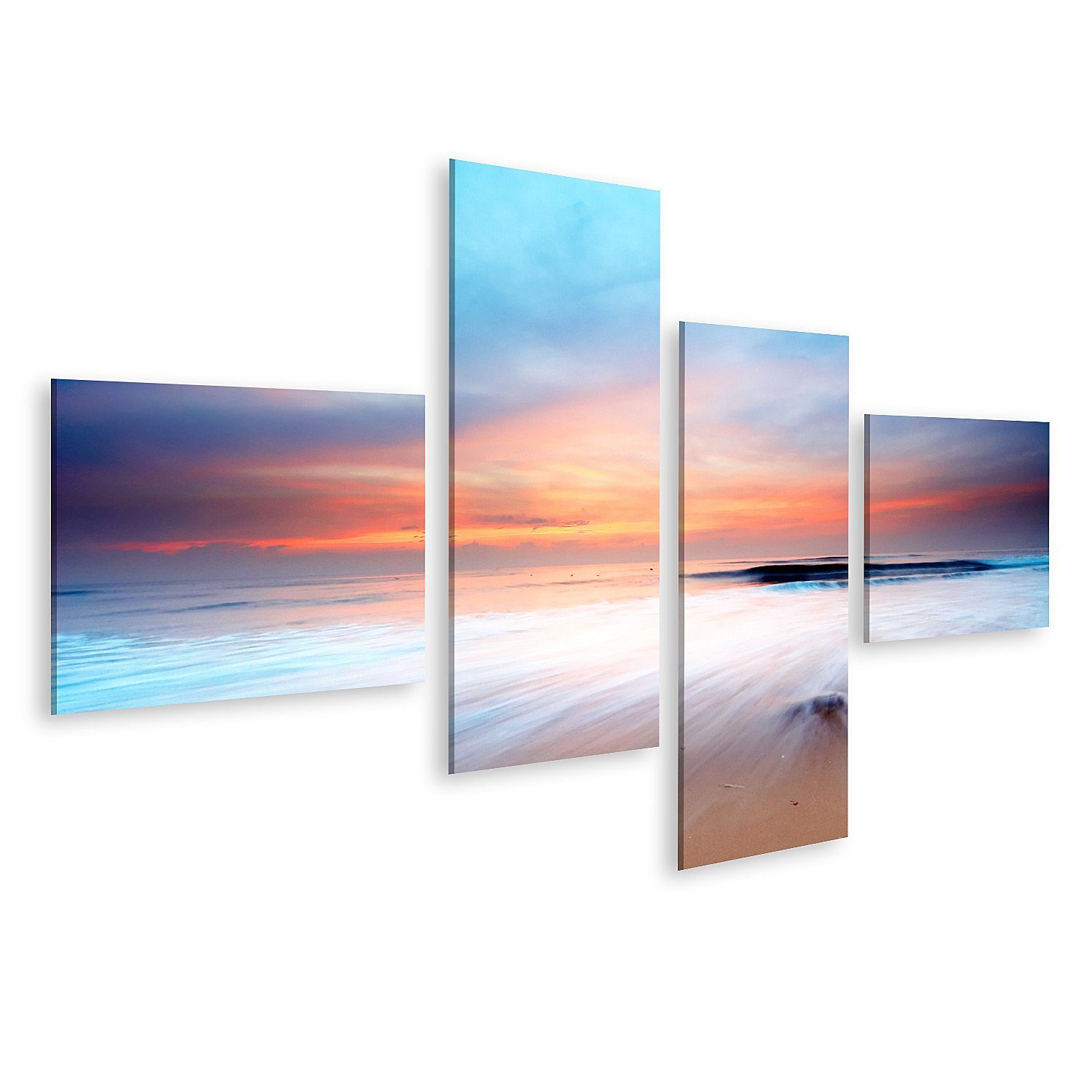 islandburner Leinwandbild Bild auf Leinwand Sonnenuntergang Strand Meer Wandbild Poster ...