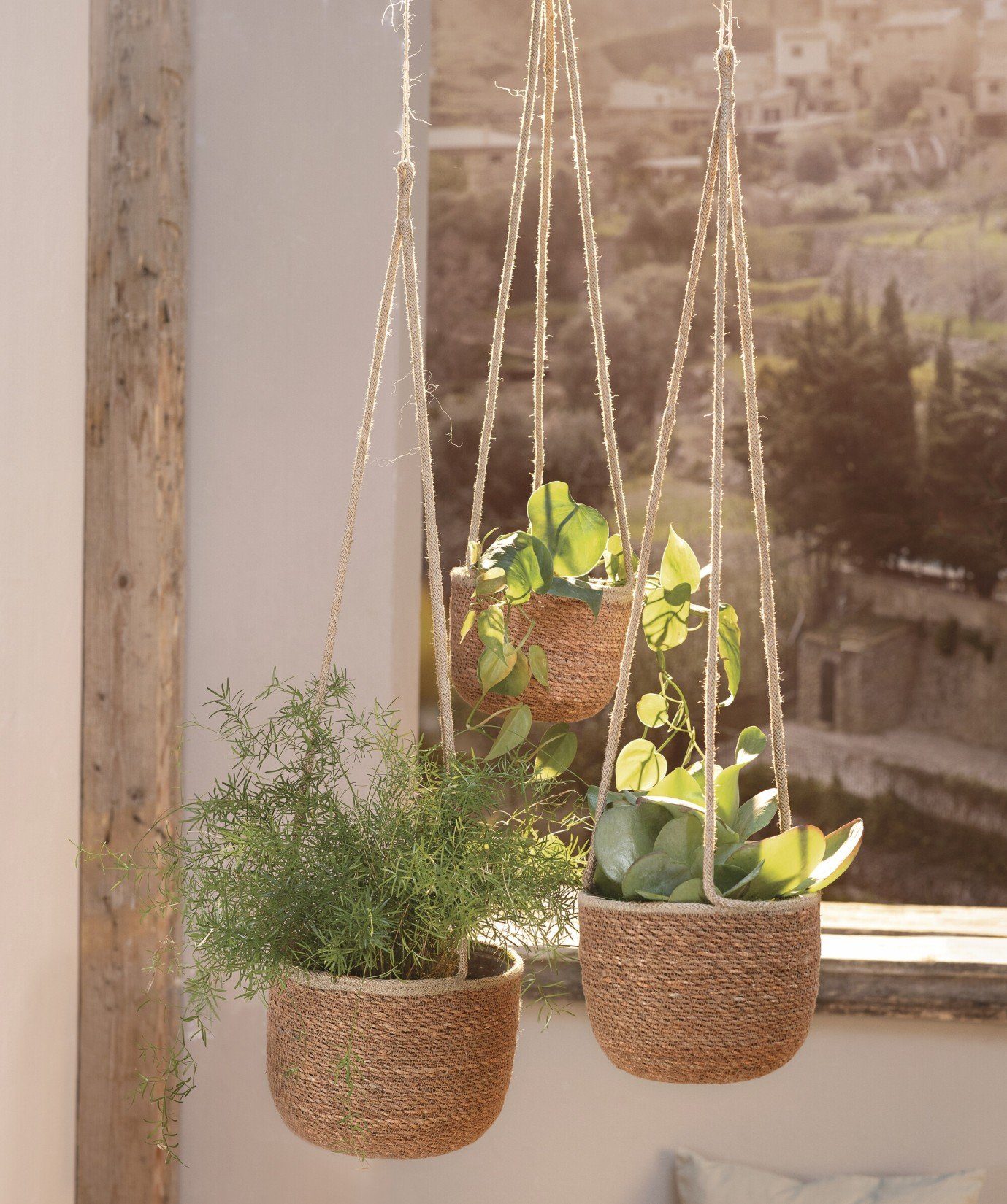 Dekoleidenschaft Blumenampel Terra Pflanzampel Aus Seegras Braun