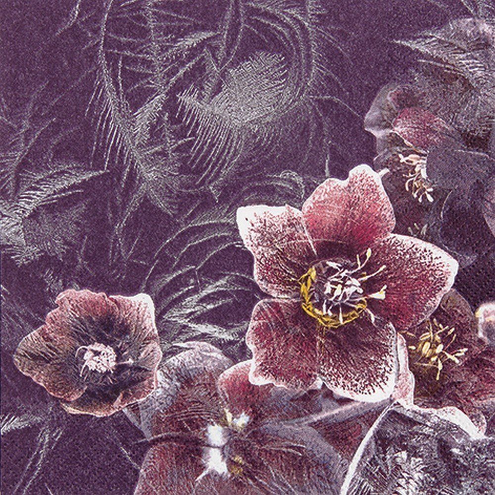 Home Fashion Papierserviette 20 Servietten Icy Christmas Rose Eisige