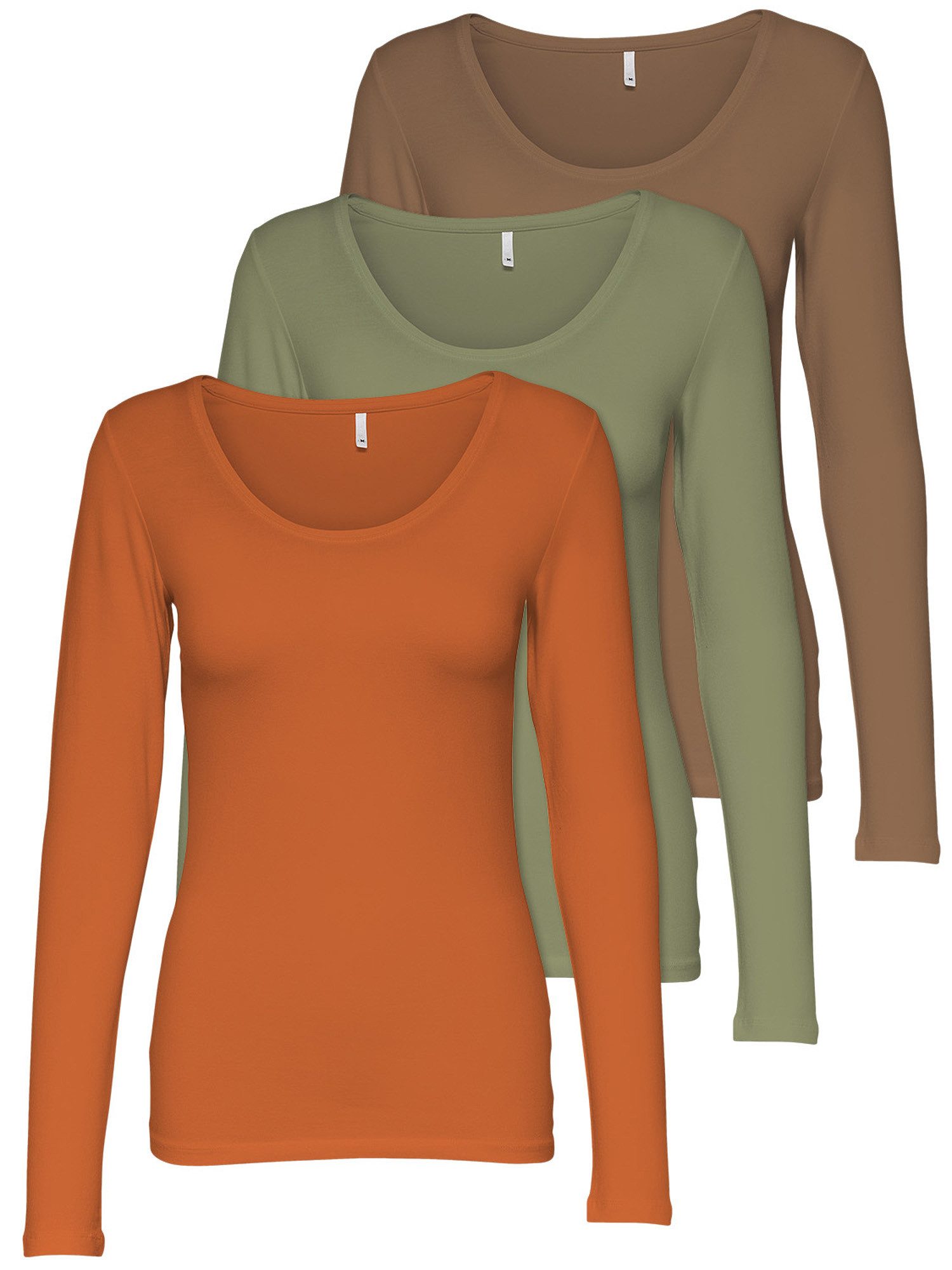 ONLY Langarmshirt Live Love NEW Longsleeve (3-tlg., 3er Pack) Figur ...