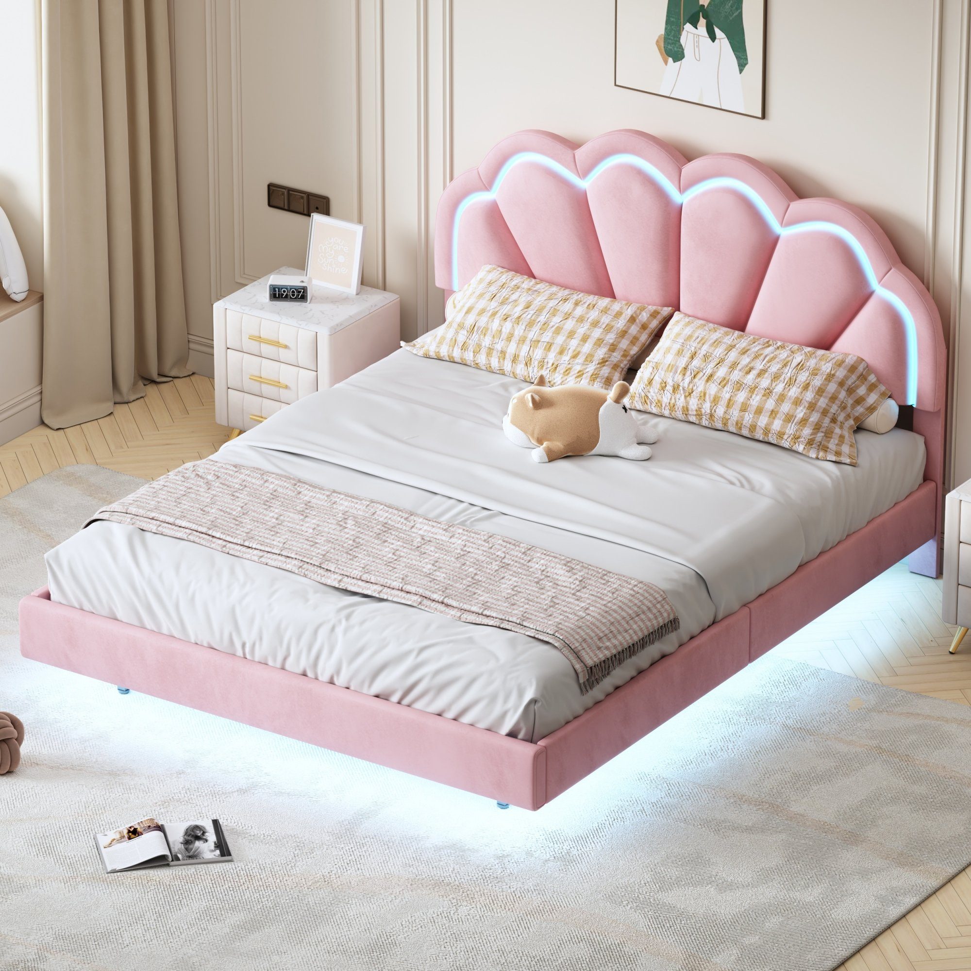 Redom Kinderbett Doppelbett Polsterbett Gästebett Bett Funktionsbett