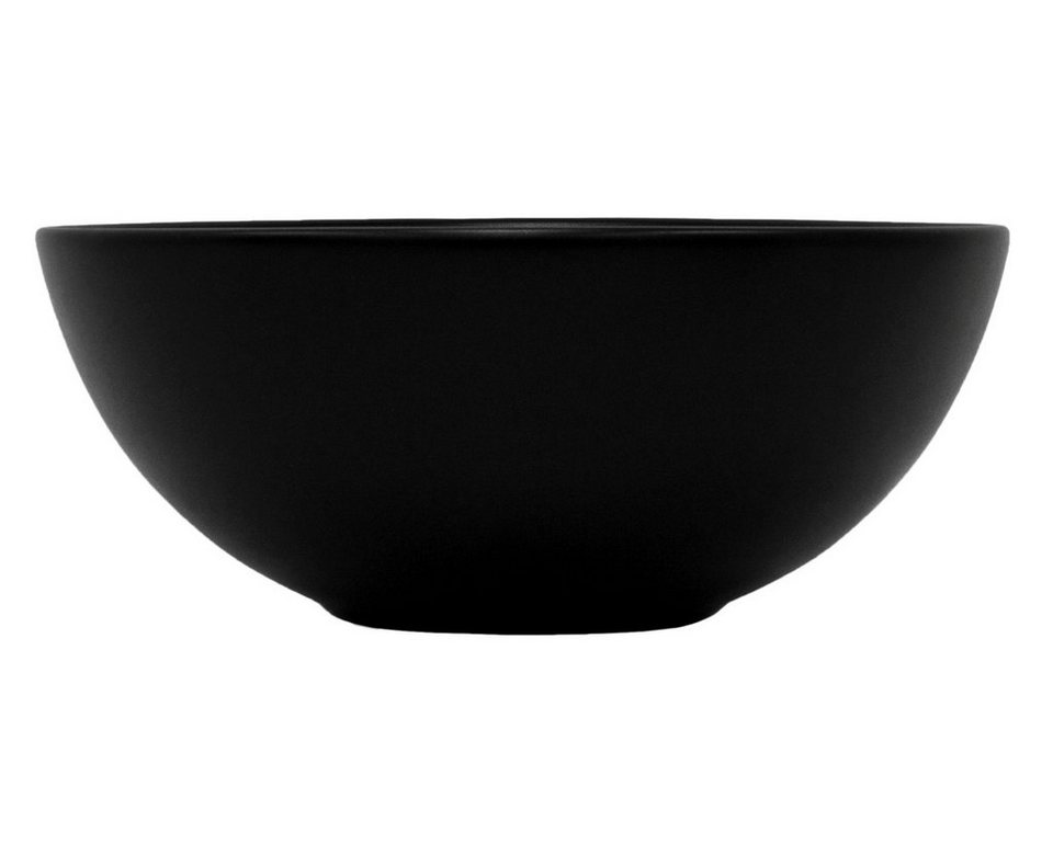 Hago Aufsatzwaschbecken Keramik Waschbecken Rund Ø 320 X 135 Schwarz