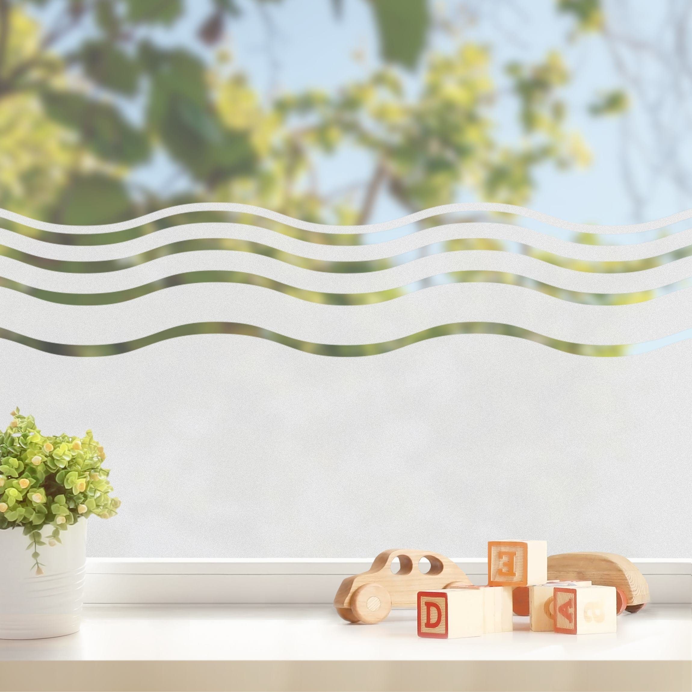 Bilderdepot24 Fensterfolie statisch haftend Motiv Fensterdeko Wellen Muster III Muster ...