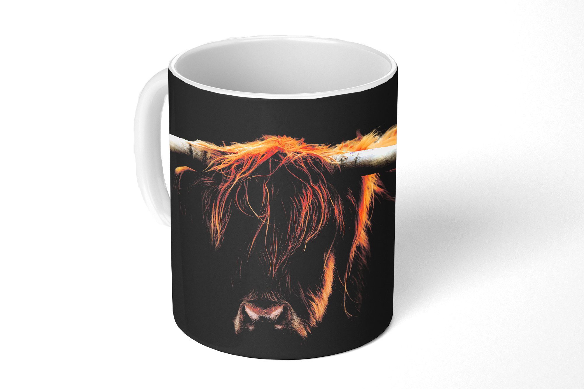Muchowow Tasse Schottischer Highlander Hörner Schwarz Tiere