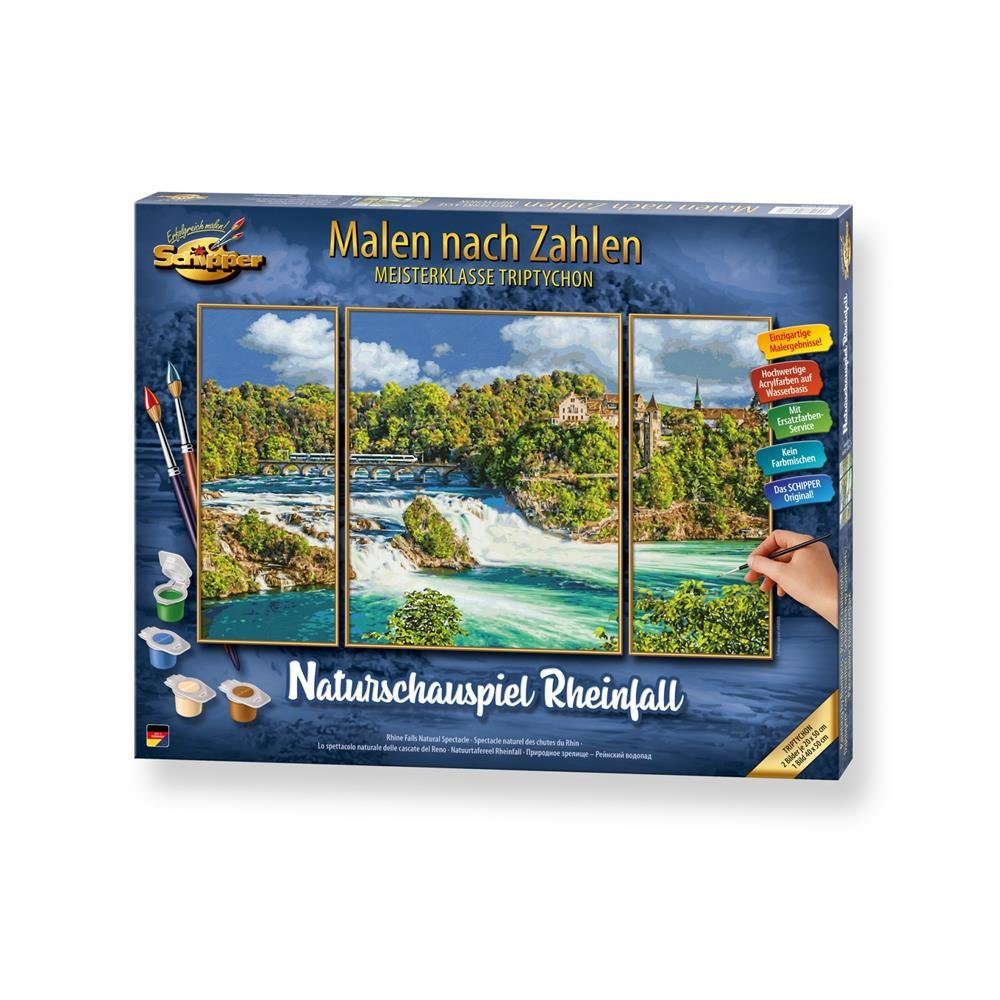 Schipper Malen nach Zahlen Naturschauspiel Rheinfall, 80 x 50 cm, Triptychon, Bilder malen ...