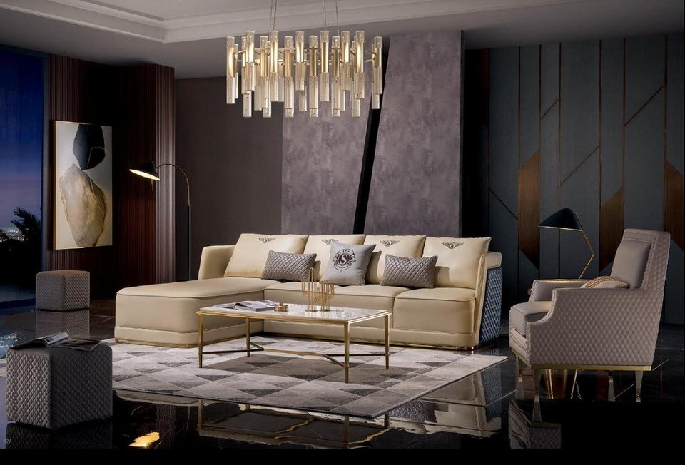 Jvmoebel Ecksofa Klassische Leder L Form Couch Wohnlandschaft Ecksofa