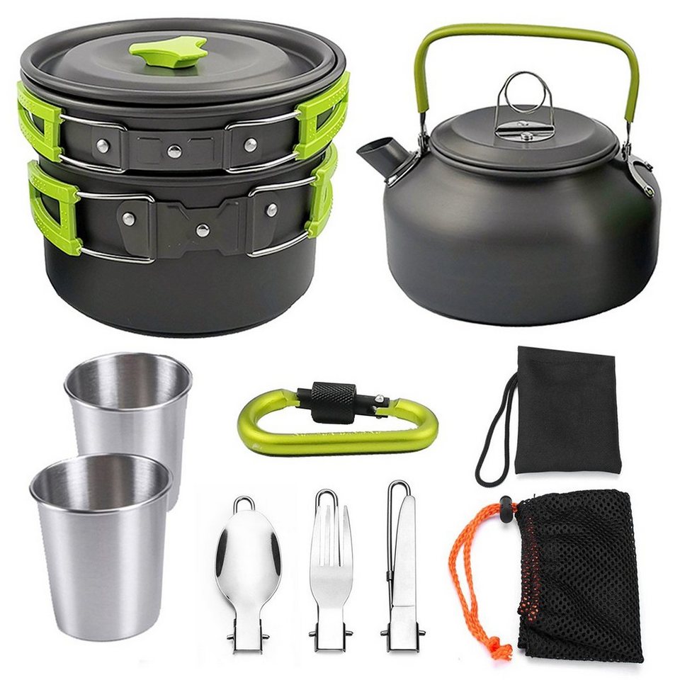 Xdeer Kochtopf Camping Kochgeschirr Topf Set Kochtopf Set 2 3person