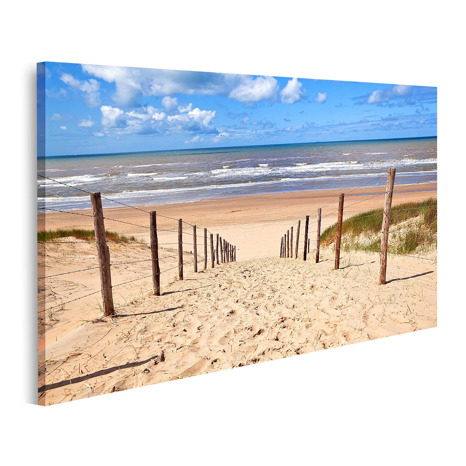 islandburner Leinwandbild Bild auf Leinwand Weg zum Sandstrand Nordsee Wandbild Leinwandbild Wan