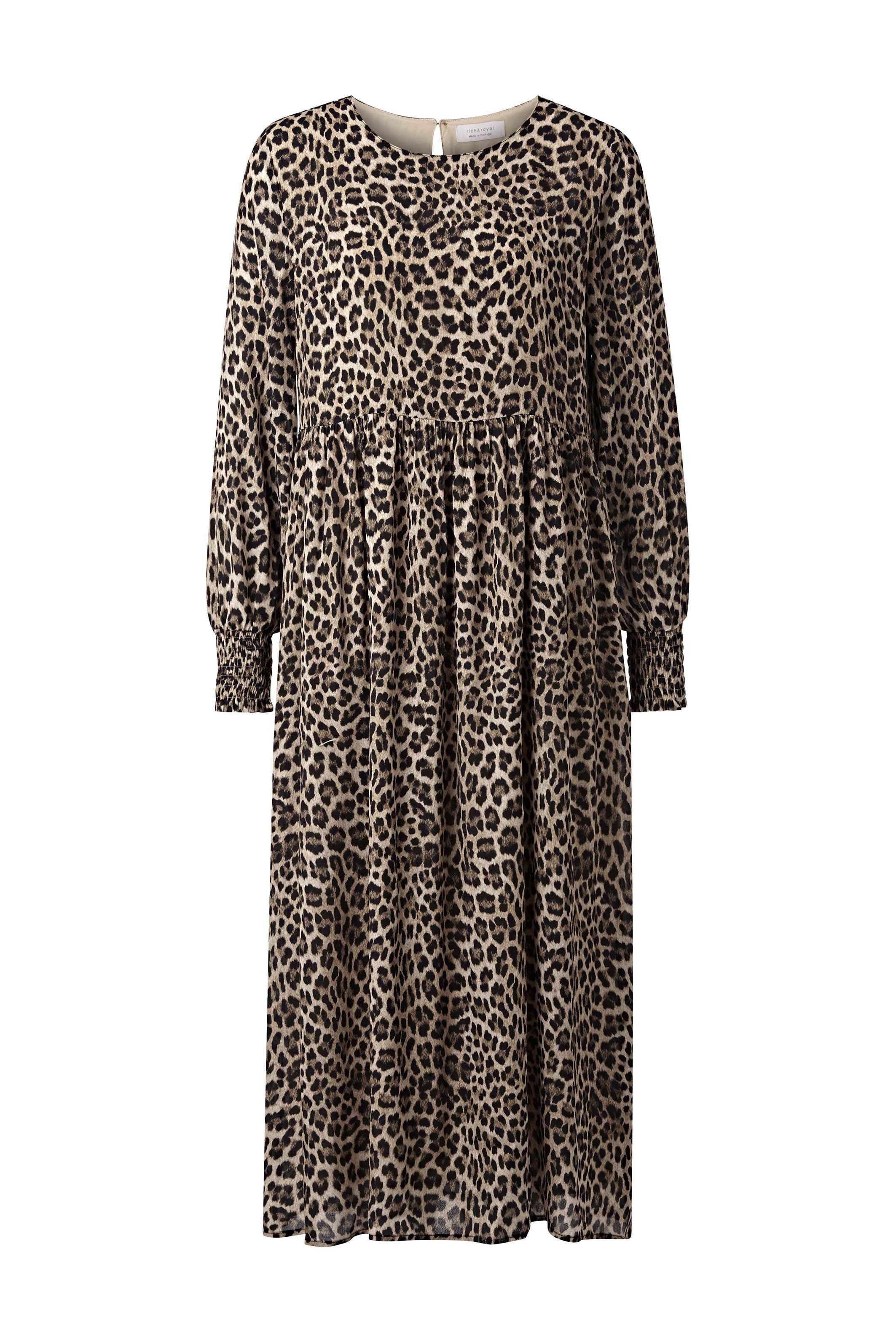 RICHROYAL Maxikleid Midi dress with leo print FSC