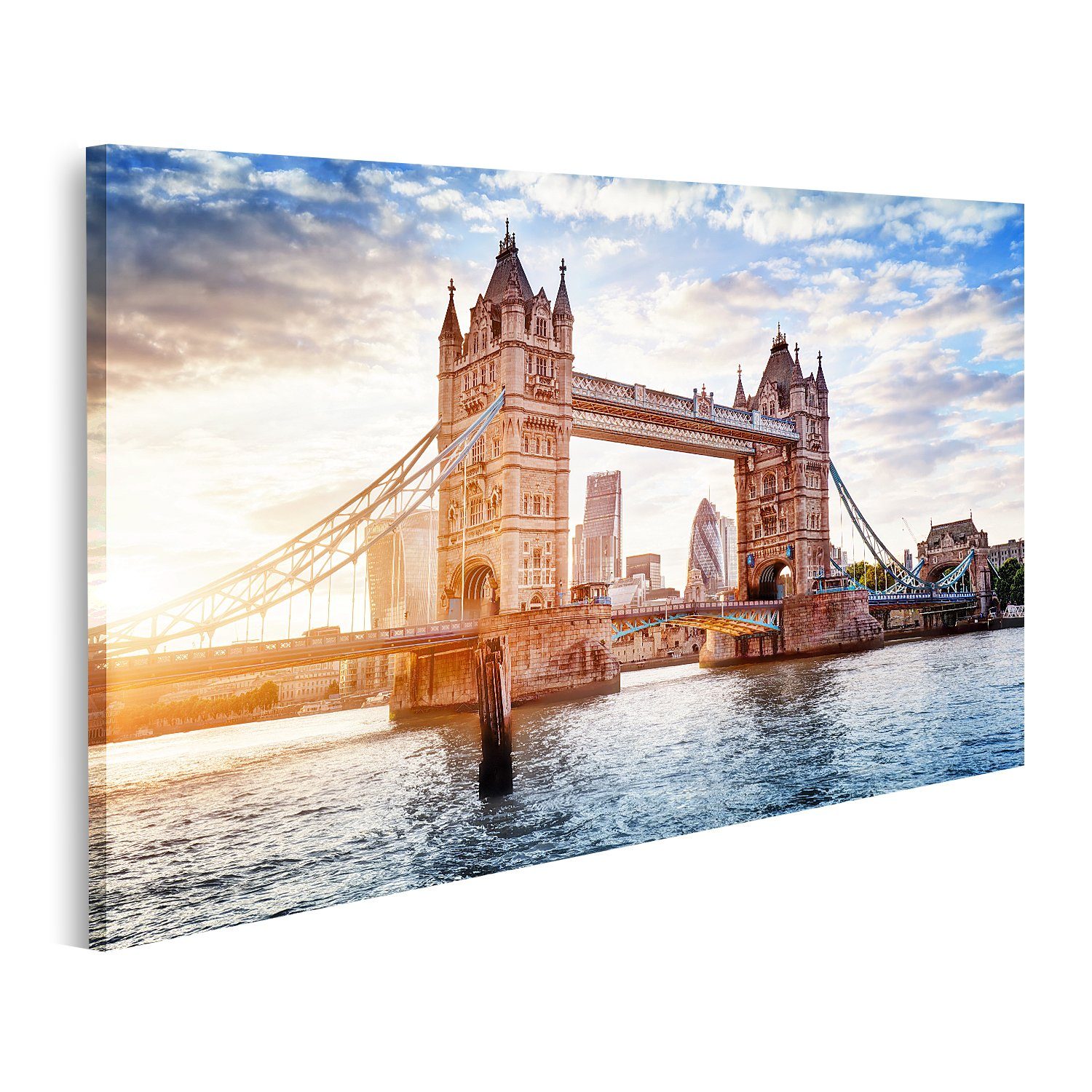 islandburner Leinwandbild »Bild auf Leinwand Tower Bridge London Uk Sonnenuntergang Zugbrücke ...