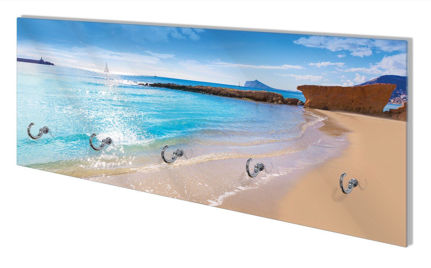 Wallario Wandgarderobe Traumstrand Unter Blauem Himmel 1 Teilig Inkl