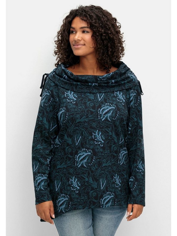 Sheego By Joe Browns Sweatshirt Große Größen In Longform Mit Weitem Kragen