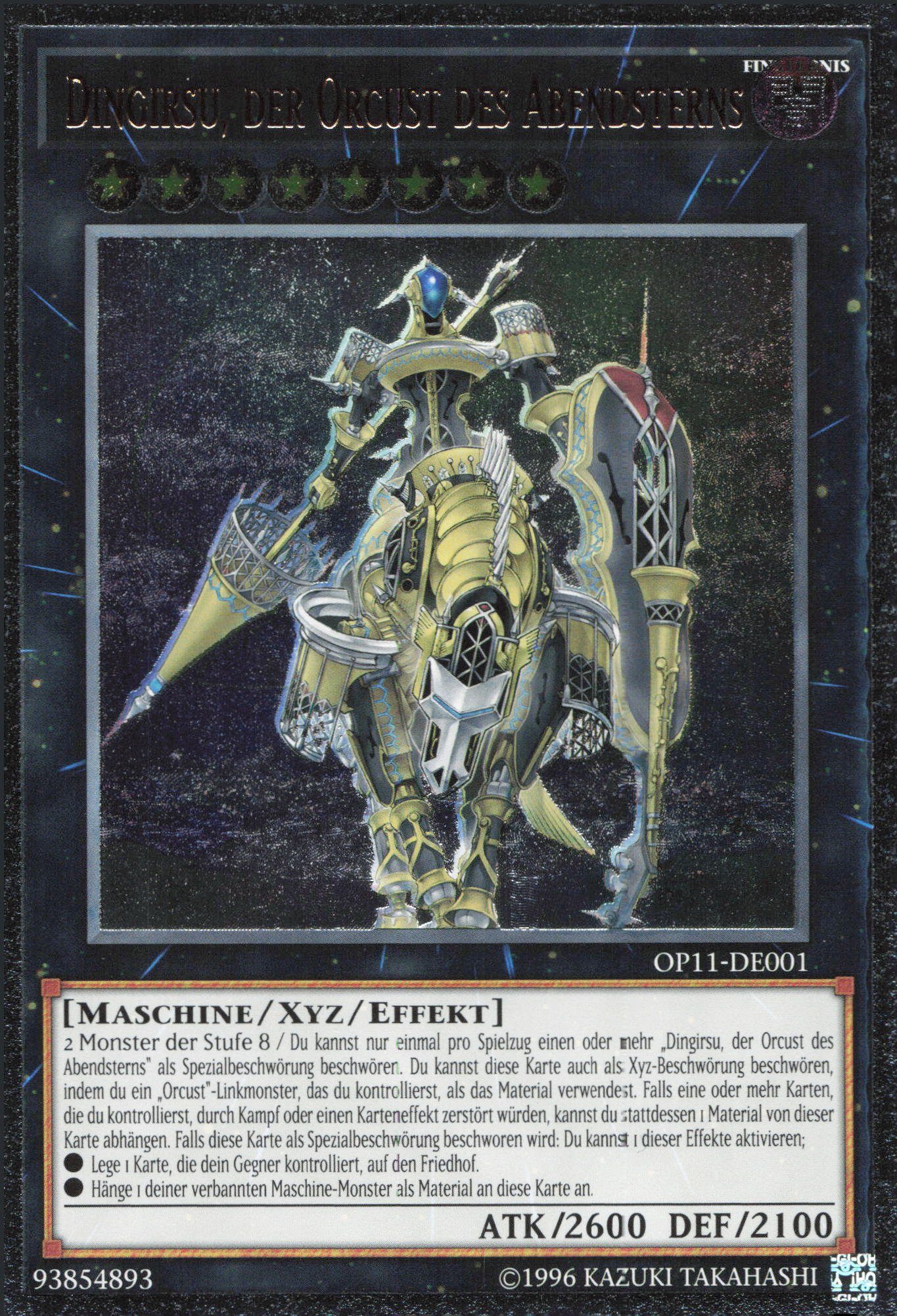 Recollectibles Sammelkarte Yugioh Karte Dingirsu Der Orcust Des