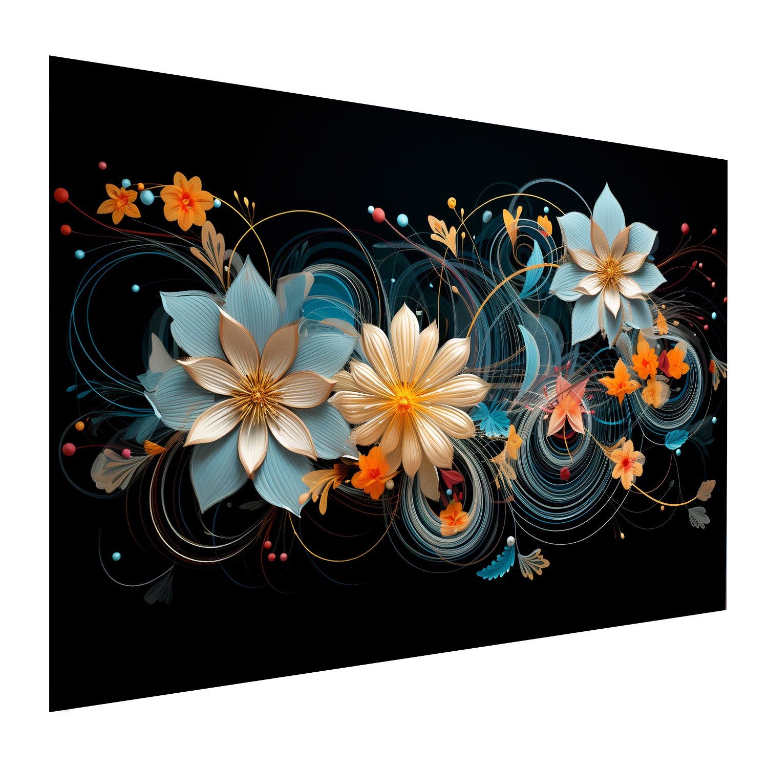 Artedinoi Leinwandbild Lines Abstrakte Blumen Wandbild Leinwandbild