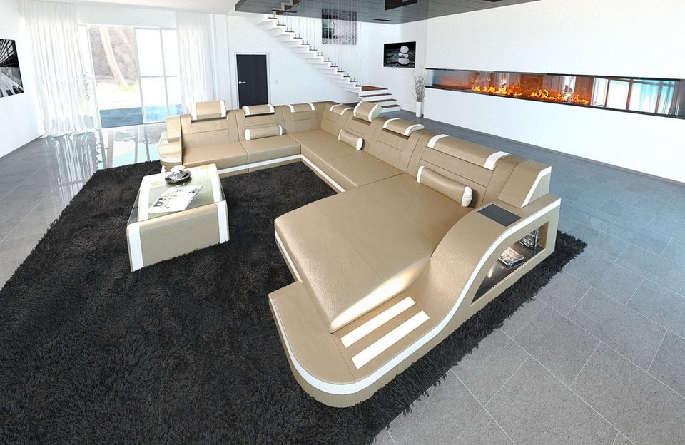 Sofa Dreams Wohnlandschaft Ledercouch Sofa Leder Palermo Xxl U Form