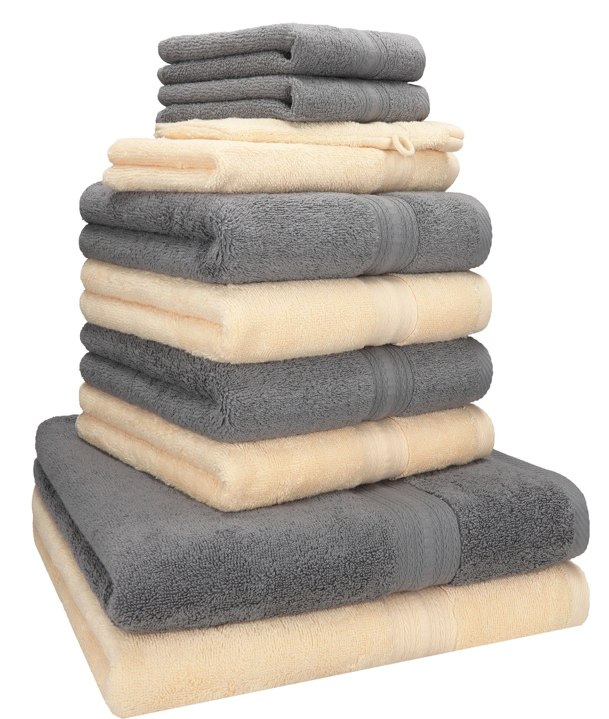 Betz Handtuch Set 10 tlg. Handtuch-Set FEINES Gold Qualität 600g/m² 100 ...