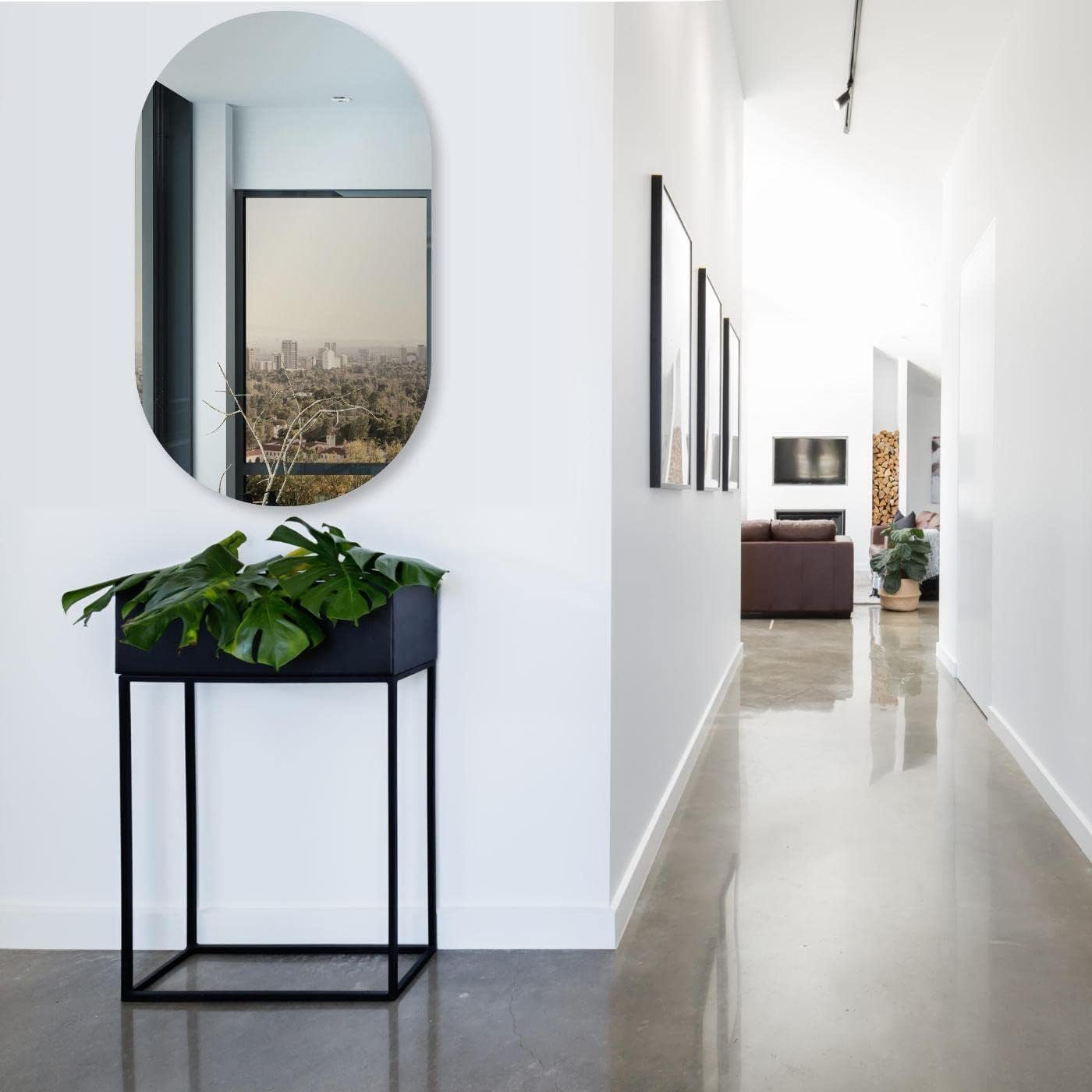 HOKO Dekospiegel Design Modern Wandspiegel oval. HOCH und QUER Montage. (Randloser ...